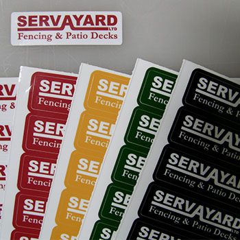 Custom printed vinyl labels for low energy plastic and metal, hard-to ...