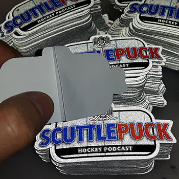 Die-cut vinyl stickers with back split, crack and peel, easy to apply