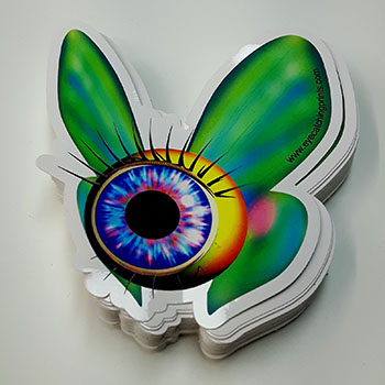 Die-cut vinyl stickers with back split, crack and peel, easy to apply